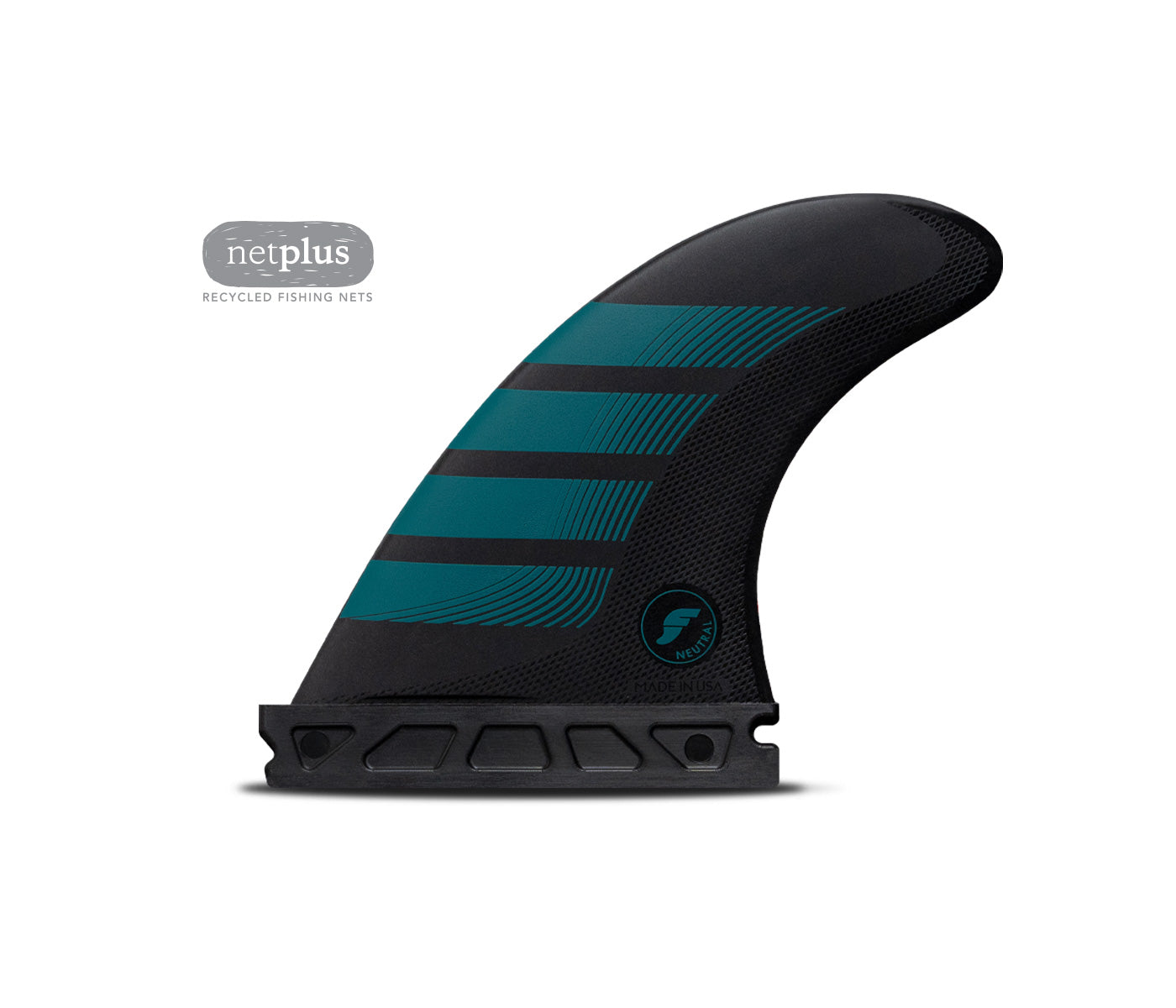 FUTURE FINS - F4 SMALL - NEUTRAL - ALPHA - CARBON/AQUA – Pollywog