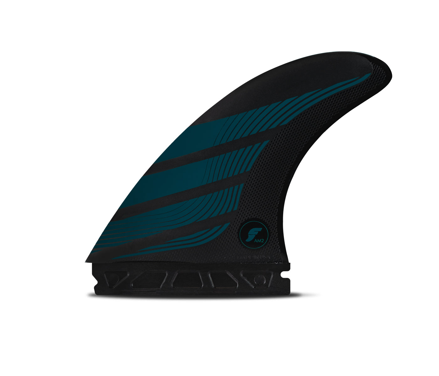 FUTURE FINS - AM2 ALPHA - LARGE - CARBON/TEAL BLUE – Pollywog